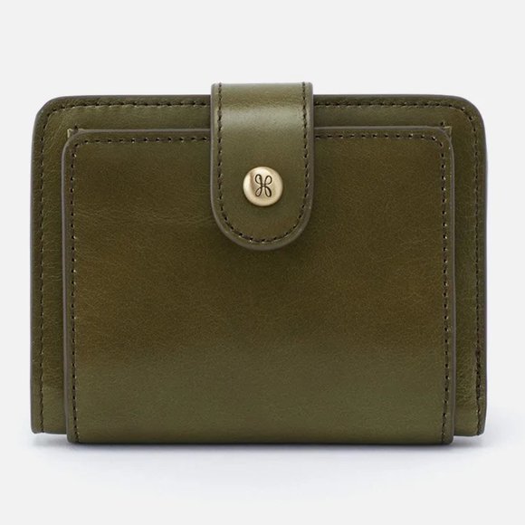Bags | Nwt New Hobo Vow Bifold Wallet Moss Leather Retired Rare | Poshmark